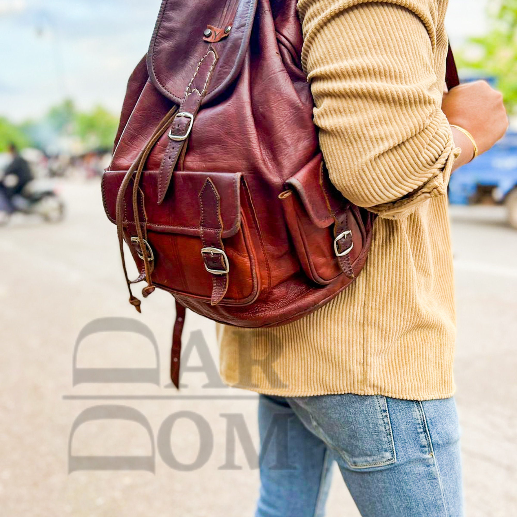 Personalized Leather Backpack Vintage Look Leather Bag - Etsy