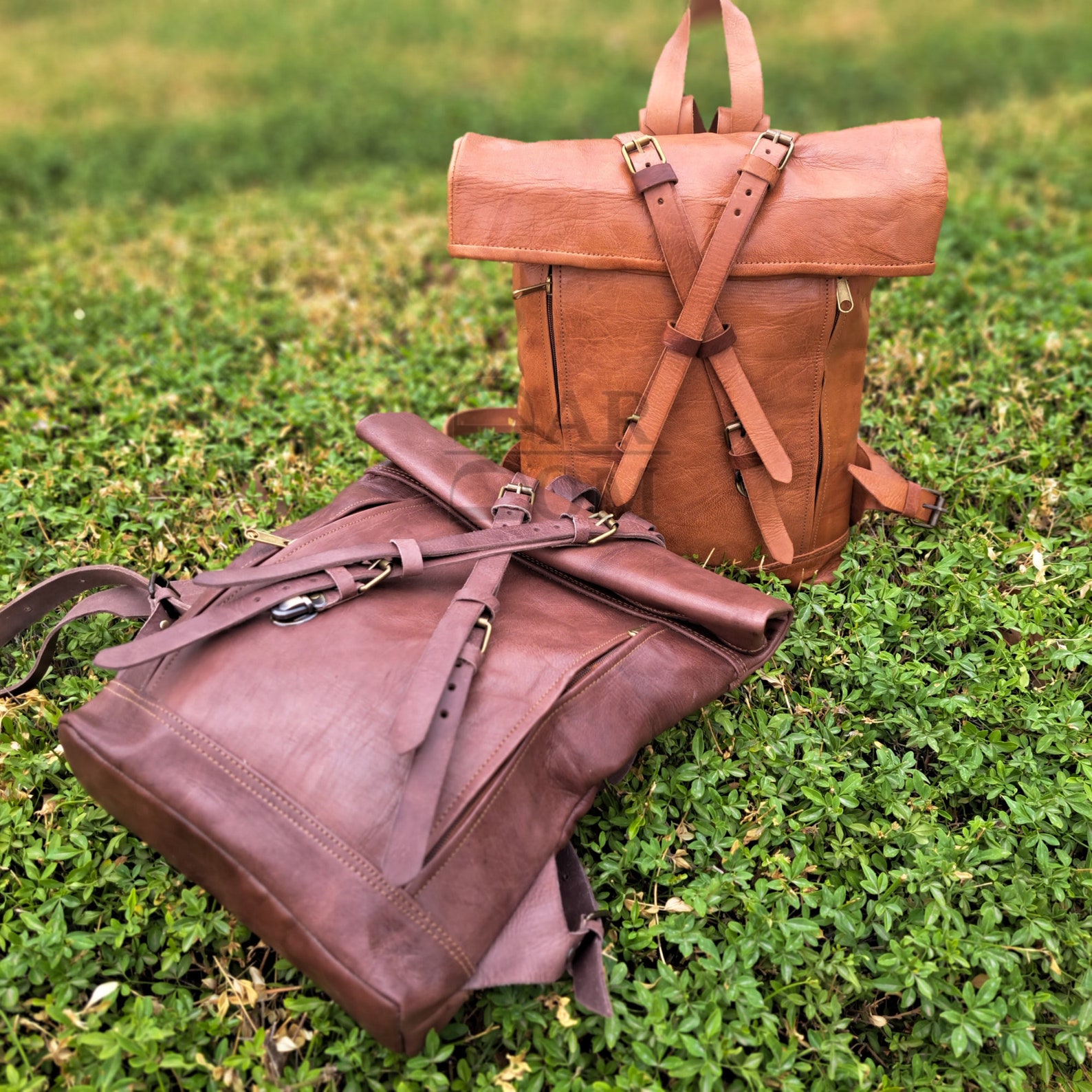 Moroccan Leather Backpack Vintage Look Leather Bag - Etsy