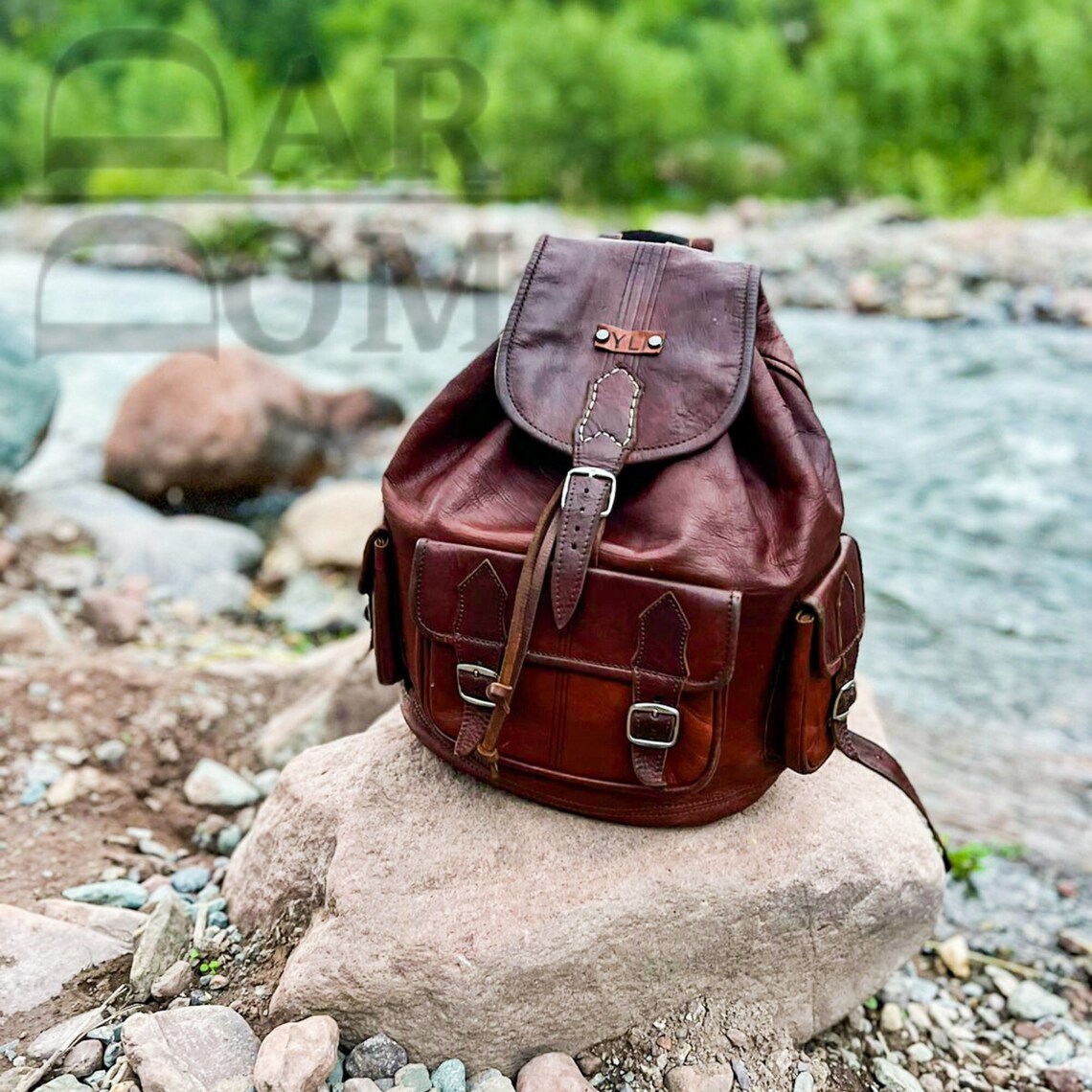 Personalized Leather Backpack Vintage Look Leather Bag - Etsy