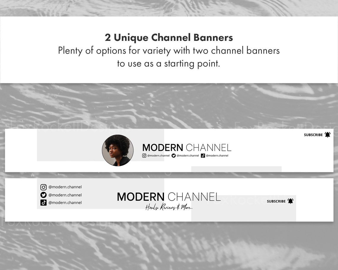 Youtube Branding Kit, White Modern Youtube Branding, Editable Youtube ...