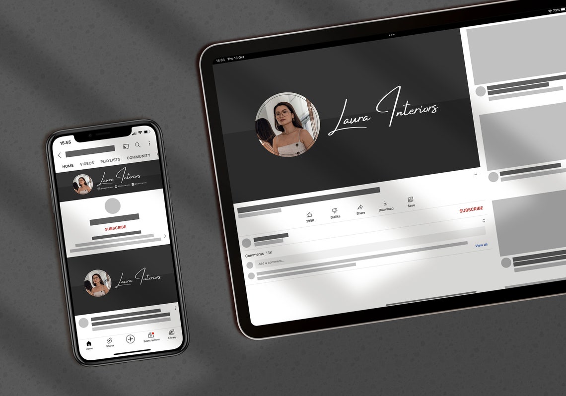 Youtube Branding Kit, Dark Minimal Youtube Branding, Editable Youtube ...