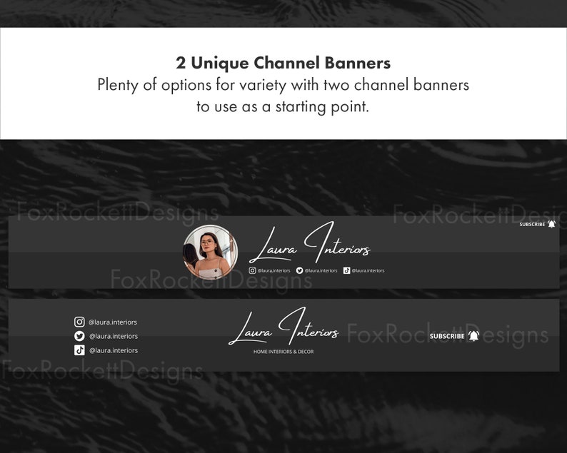 Youtube Branding Kit, Dark Minimal Youtube Branding, Editable Youtube ...