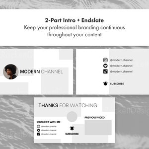 Youtube Branding Kit, White Modern Youtube Branding, Editable Youtube ...