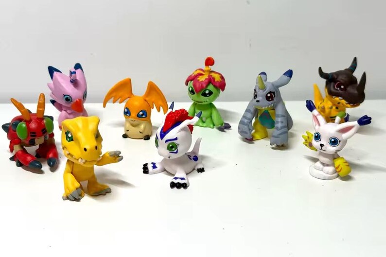 Set de 9 minifiguras de Digimon Kawaii Anime: regalo coleccionable ...