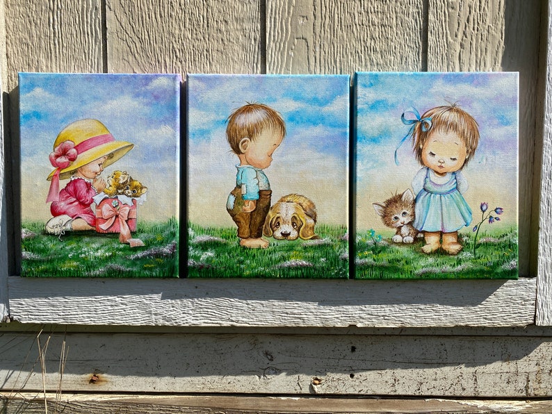 Set of 3 Wall Decor Art Colourful Canvas, 3 Painting Set, Acrylic ...