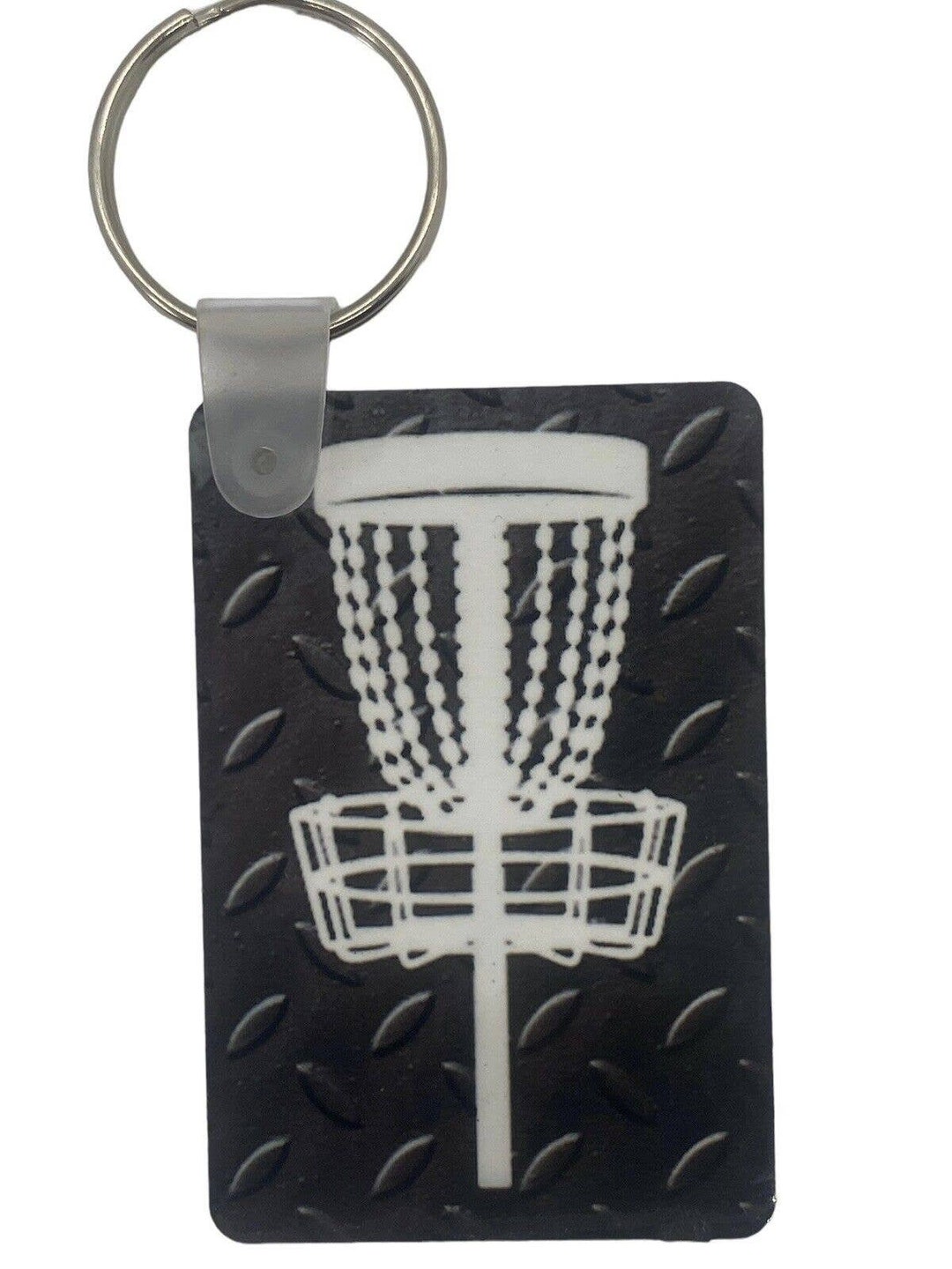 Disc Golf Keychain DISCGOLF BASKET Trucker BLACK Custom Made Key Ring ...