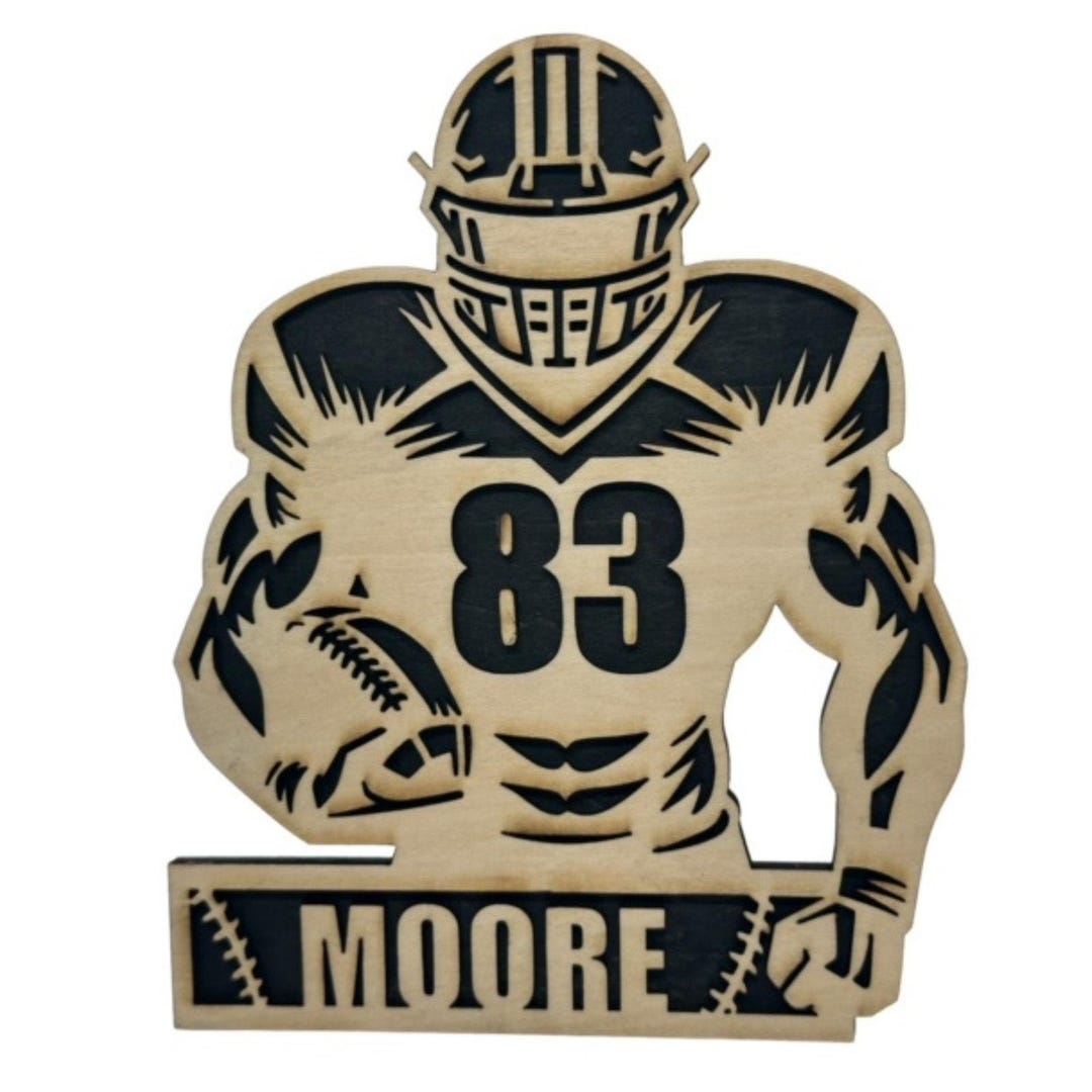 Personalized Football Sign Laser Engraved Gift Custom Plaque Sports ...