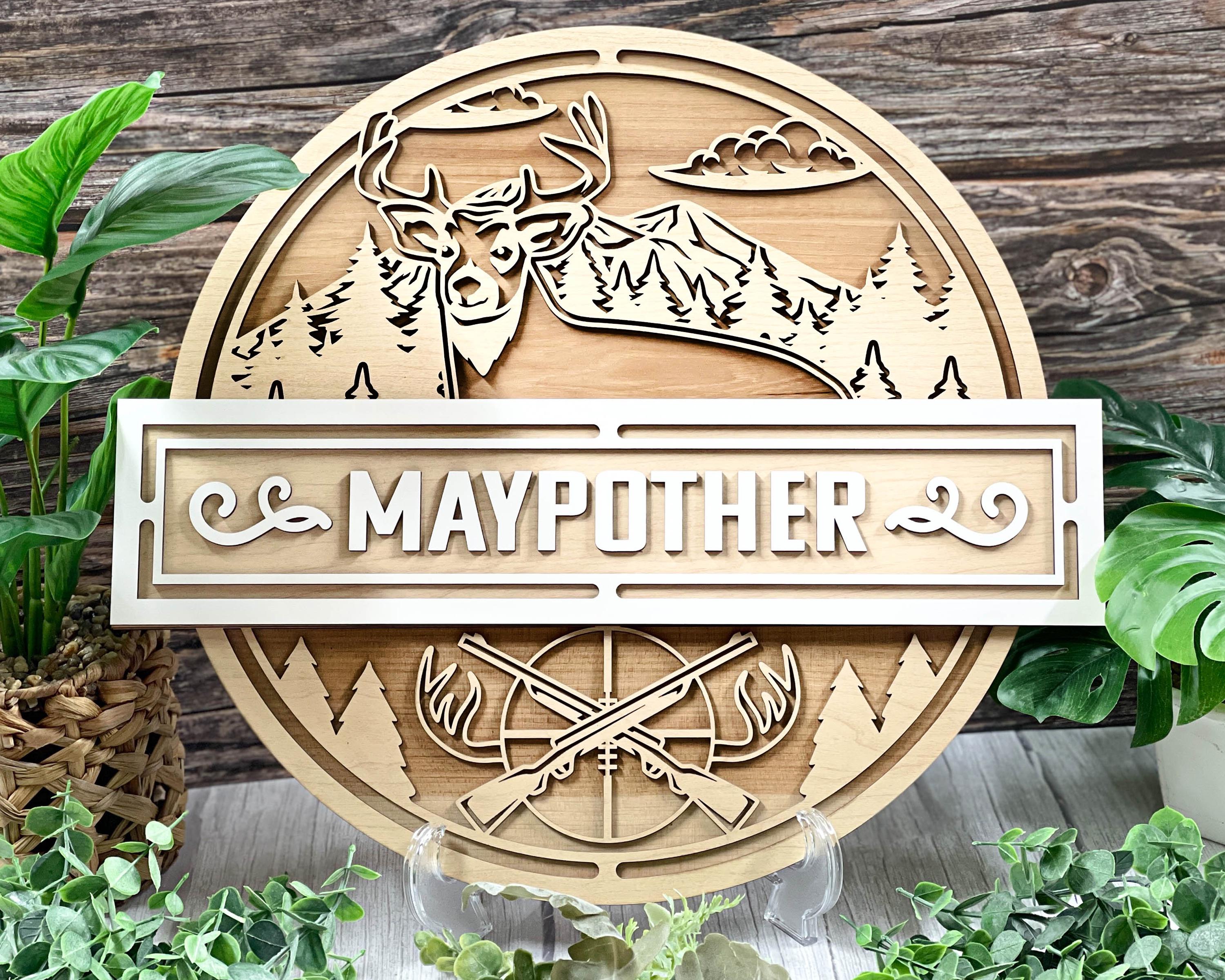 Personalized Gone Hunting Sign Custom Name Hunting Plaques Hunting Gift ...