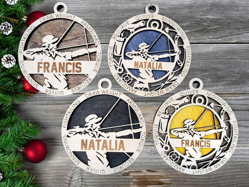 Personalized ARCHERY Ornament Male or Female Custom Name Gift - Etsy