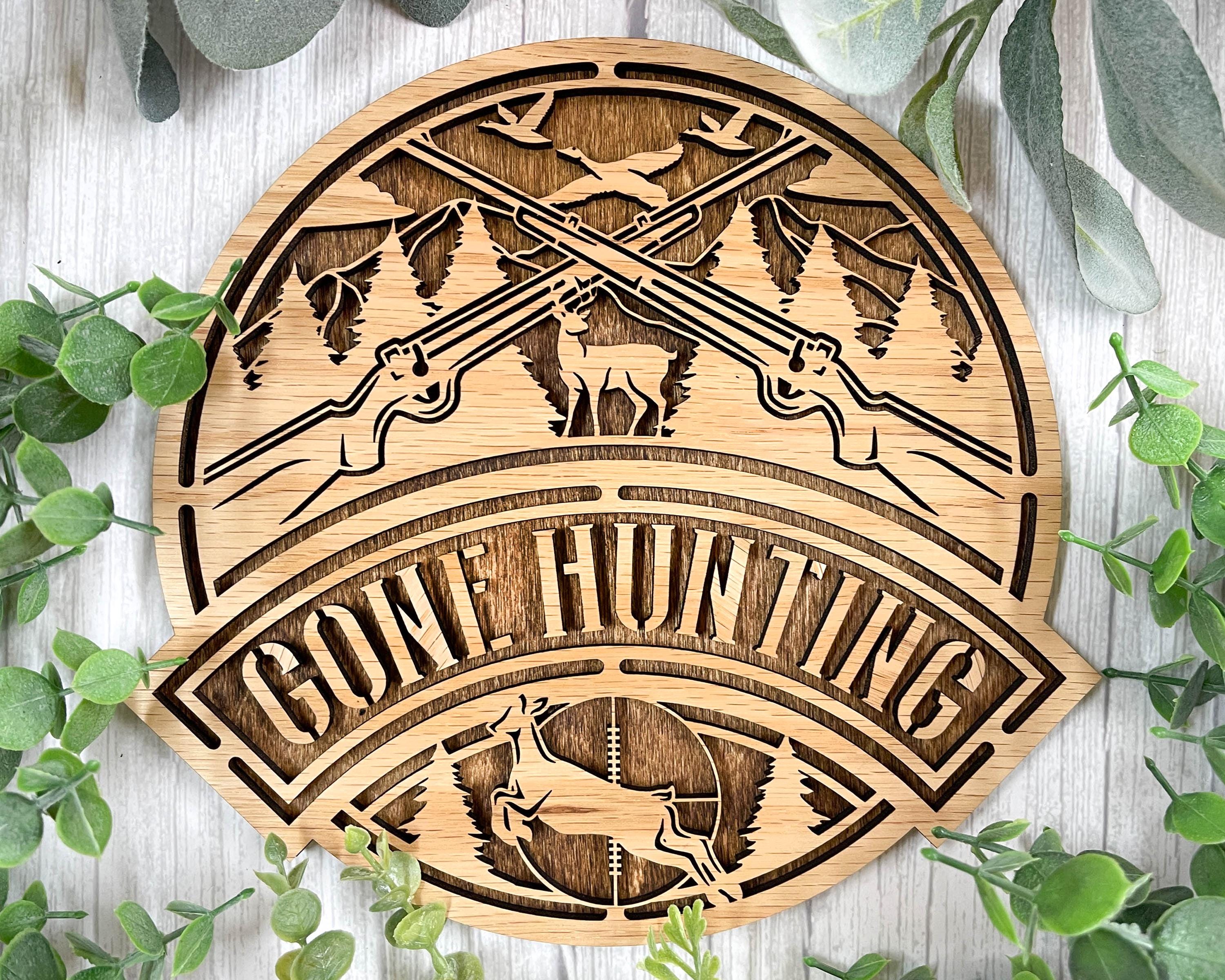 Personalized Gone Hunting Sign Custom Name Hunting Plaques Hunting Gift ...