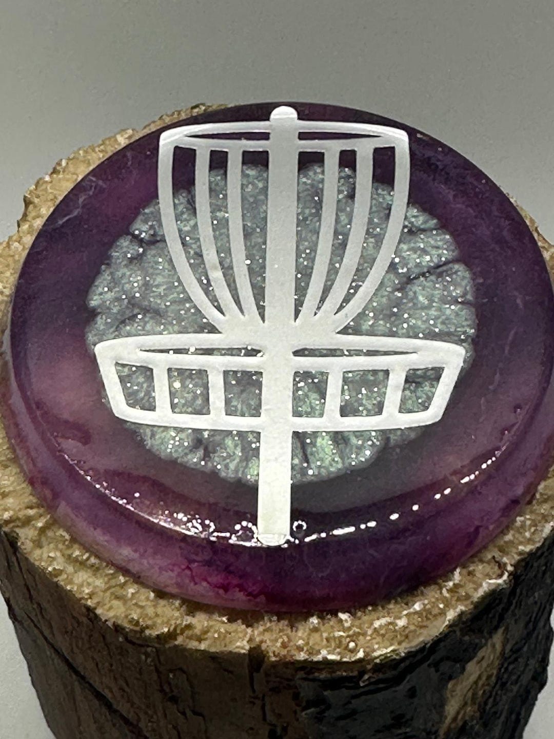 Disc Golf Mini Marker Custom Silver Disc Basket Epoxy Resin One of A ...