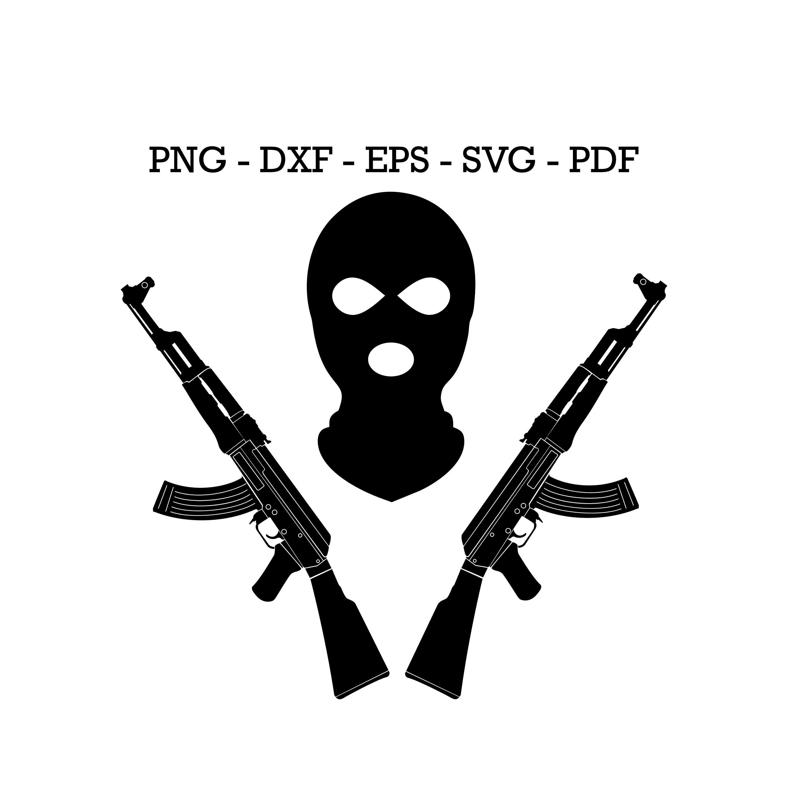 AK 47 SVG Balaclava SVG Shirt Design Digital Cut Files - Etsy