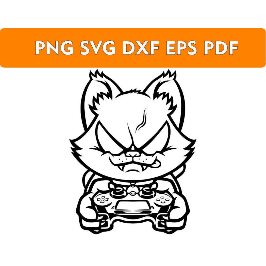 Cat Gamer SVG Cat Gaming Png Gamer Cat DXF Cute Cat Gaming - Etsy