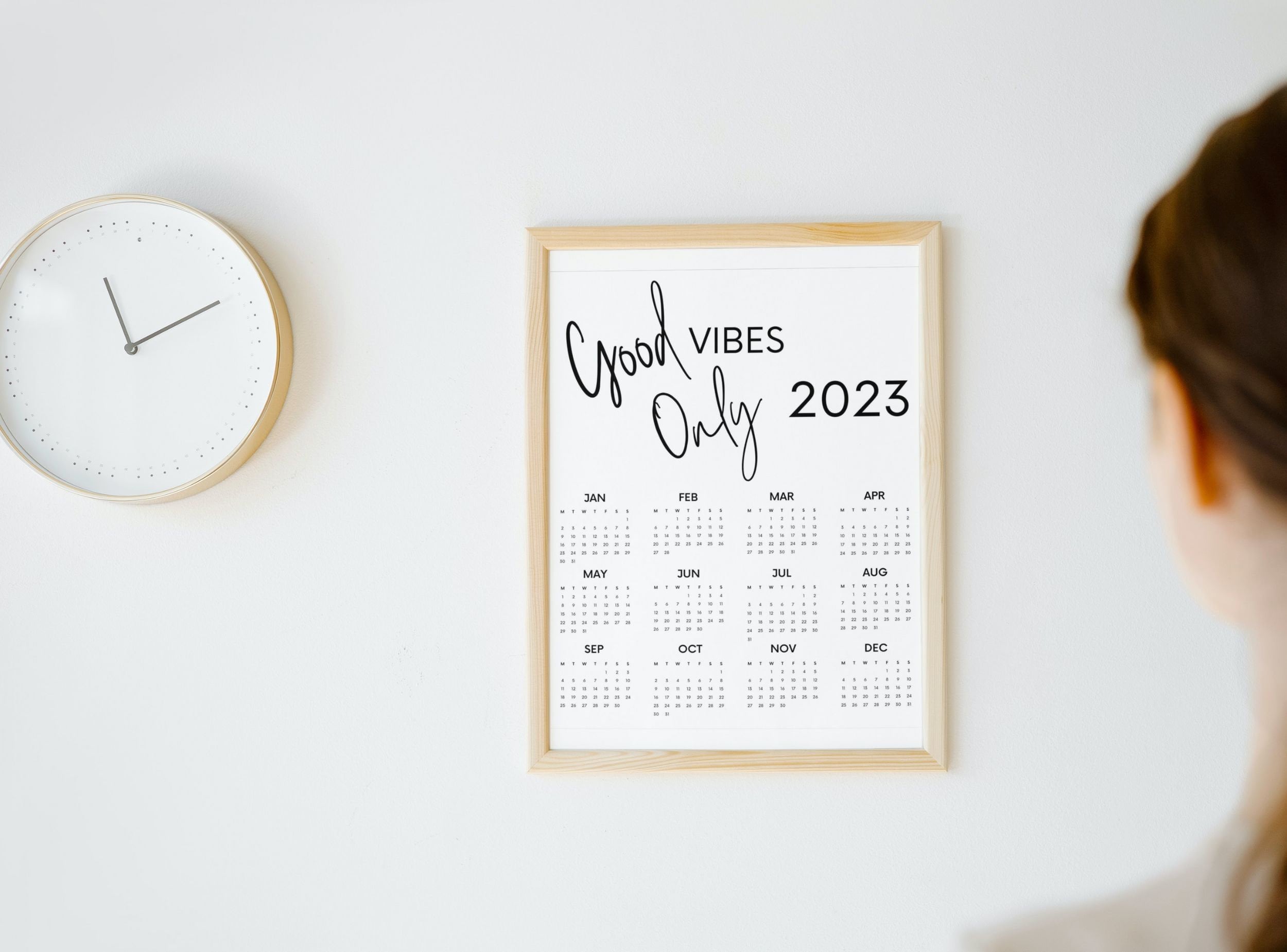 2023 Calendar Printable Calendar Good Vibes Only Instant - Etsy
