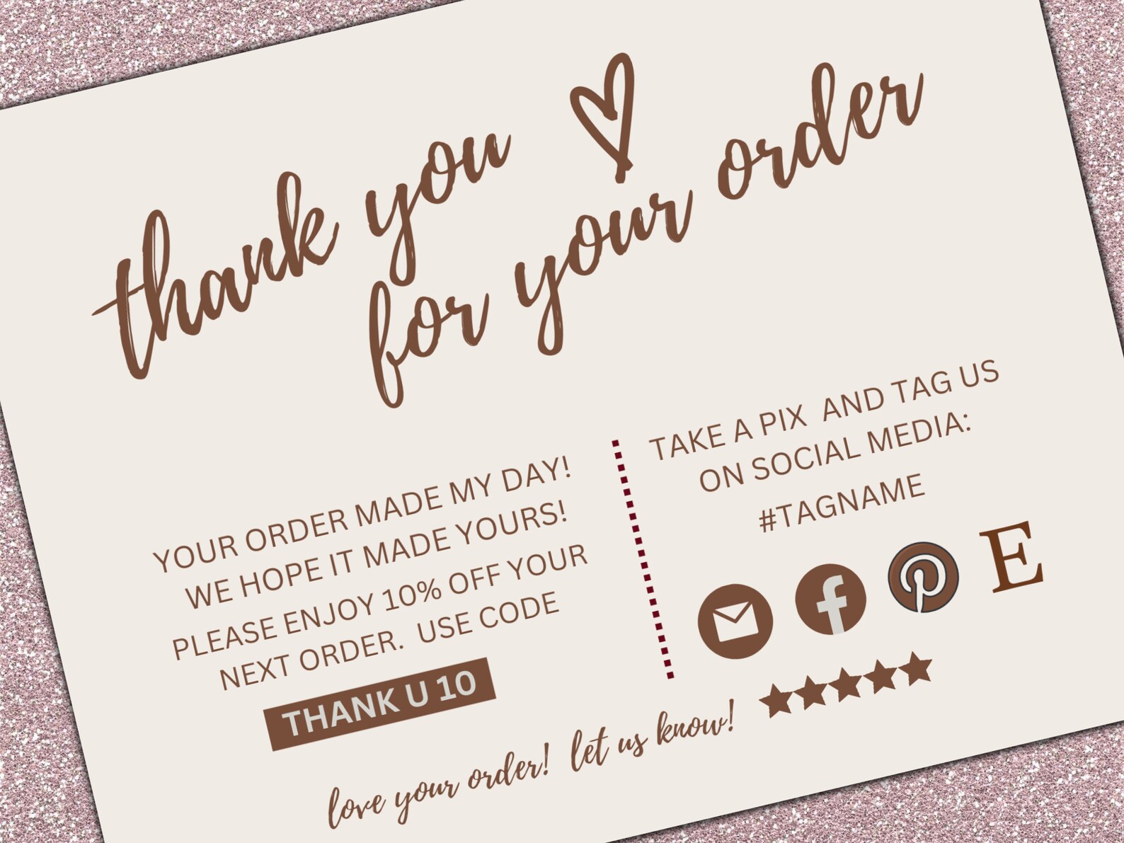 Business Thank You Card, Gift for Customer, Packaging Insert Note, Etsy ...