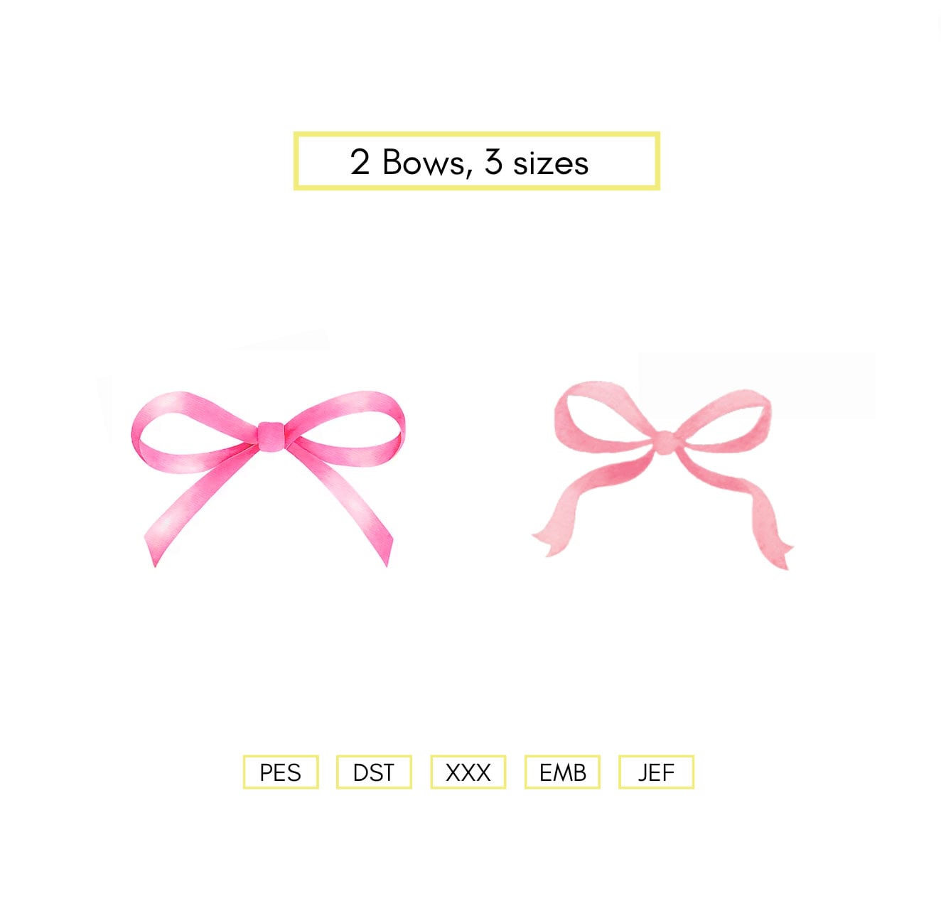 Pink Ribbon Bow Embroidery Design - Etsy