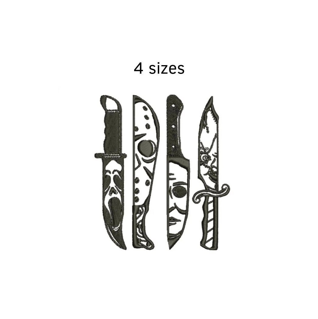 Horror Knife Embroidery Design Halloween - Etsy