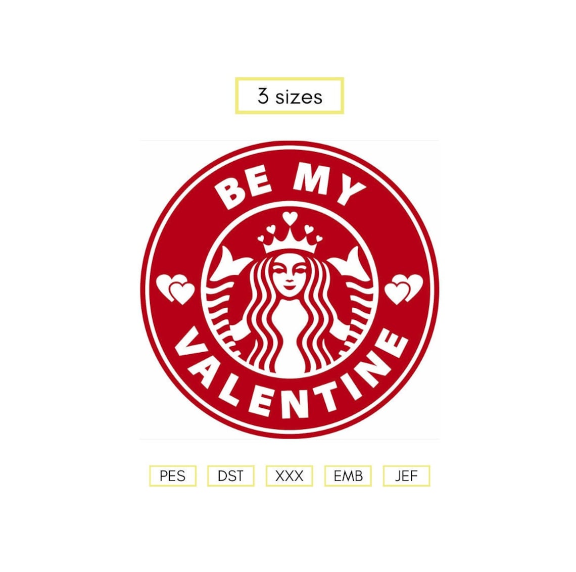 Valentine Starbucks Valentines Day Embroidery Design - Etsy