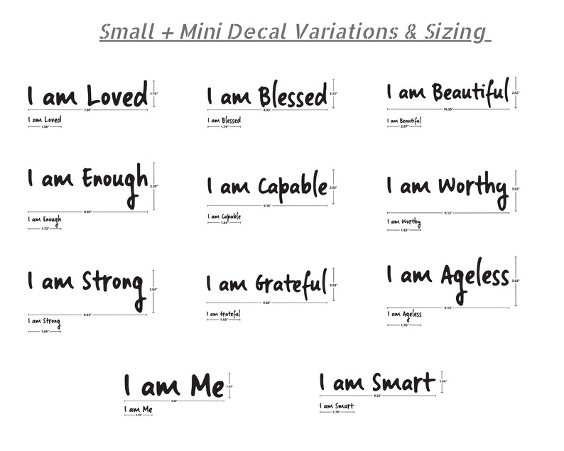 I Am Capable-inspirational Mirror Decals Wall Decals Peel & Stick i Am ...