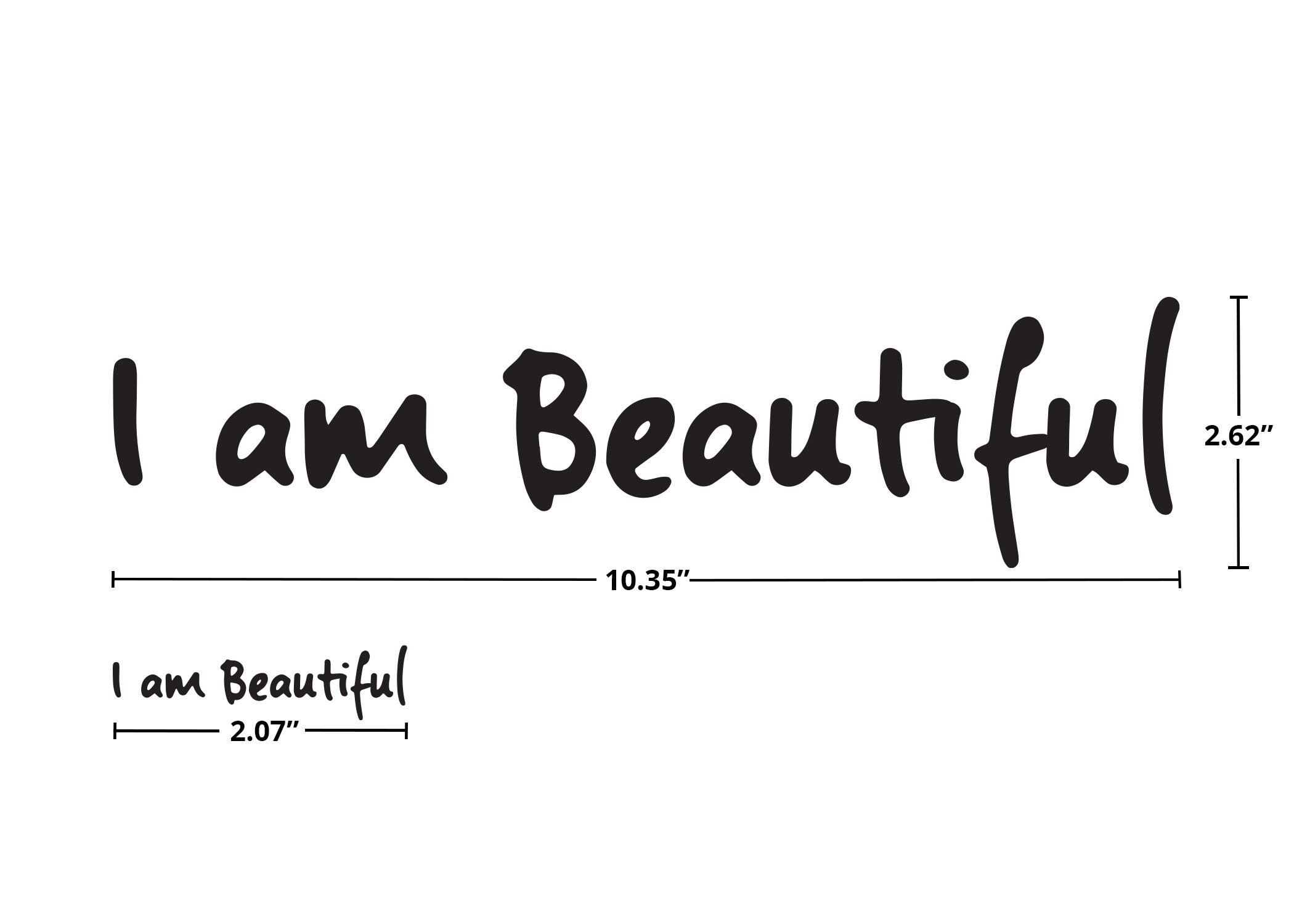 I Am Beautiful-inspirational Mirror Decals Wall Decals Peel & Stick i ...
