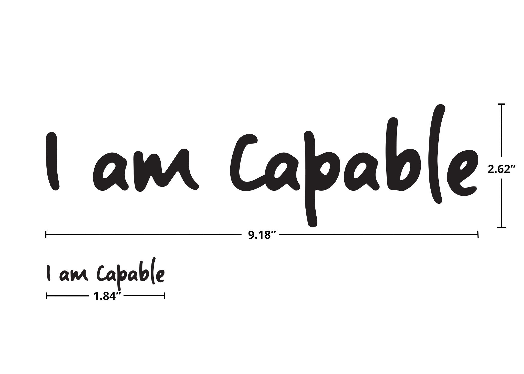 I Am Capable-inspirational Mirror Decals Wall Decals Peel & Stick i Am ...