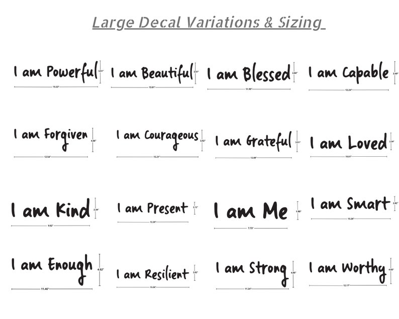 I Am Capable-inspirational Mirror Decals Wall Decals Peel & Stick i Am ...