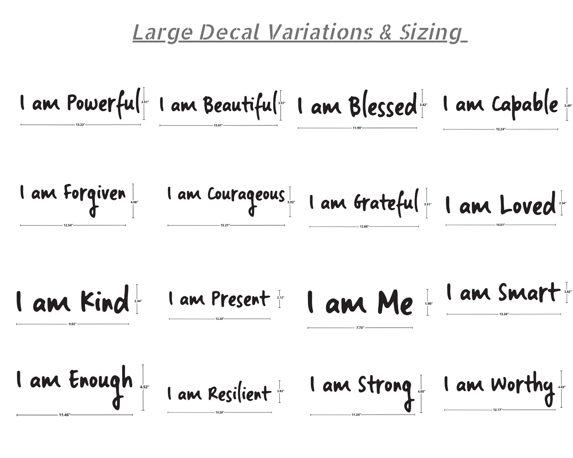 I Am Capable-inspirational Mirror Decals Wall Decals Peel & Stick i Am ...