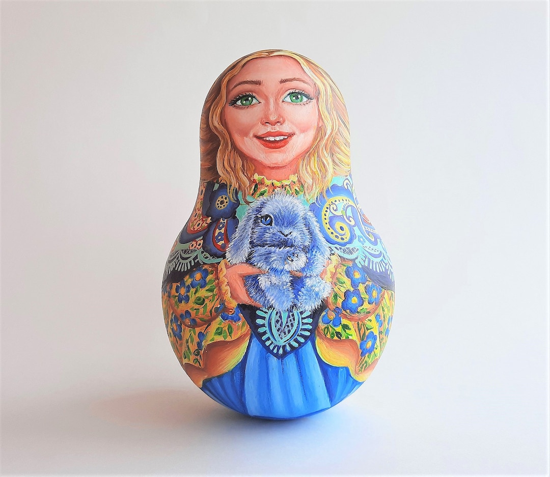 Nevalyashka Russian Roly Poly Wooden Music Doll Hand Painted - Etsy