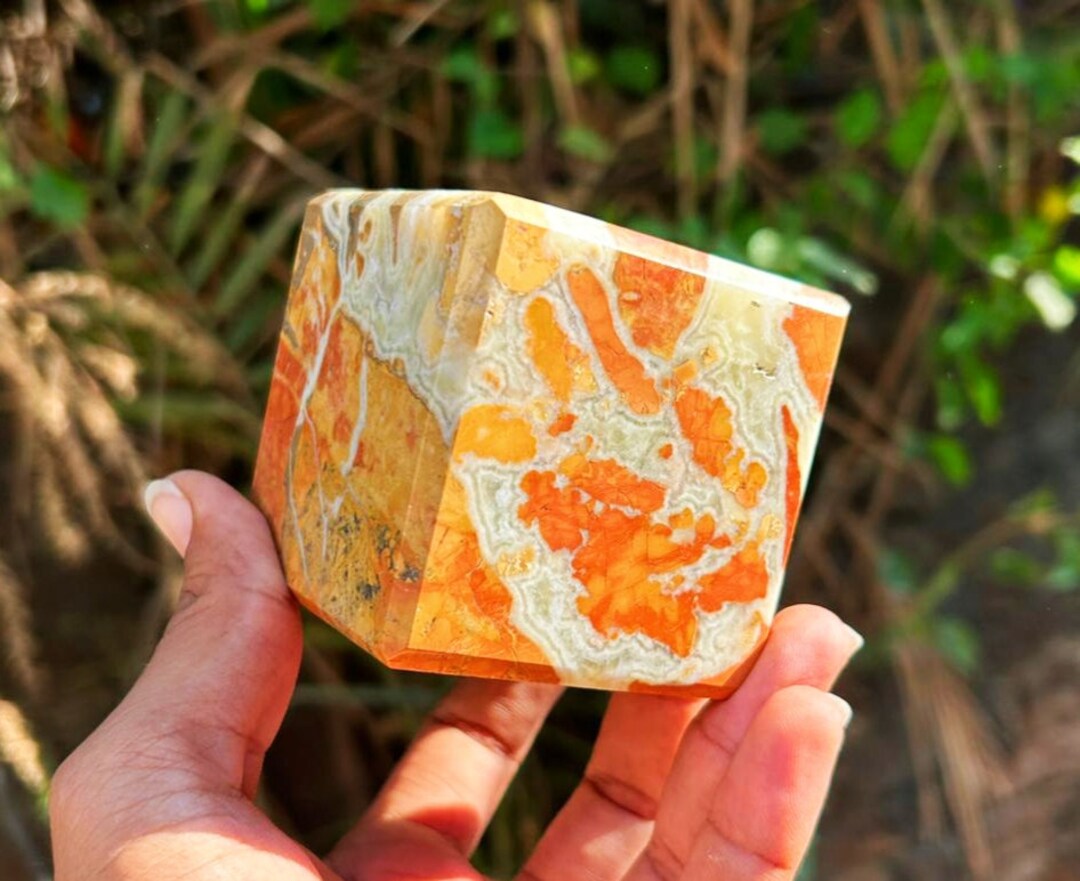 65 MM Natural Maligano Jasper Crystal Cube Thick Heavy Cube Crystal ...