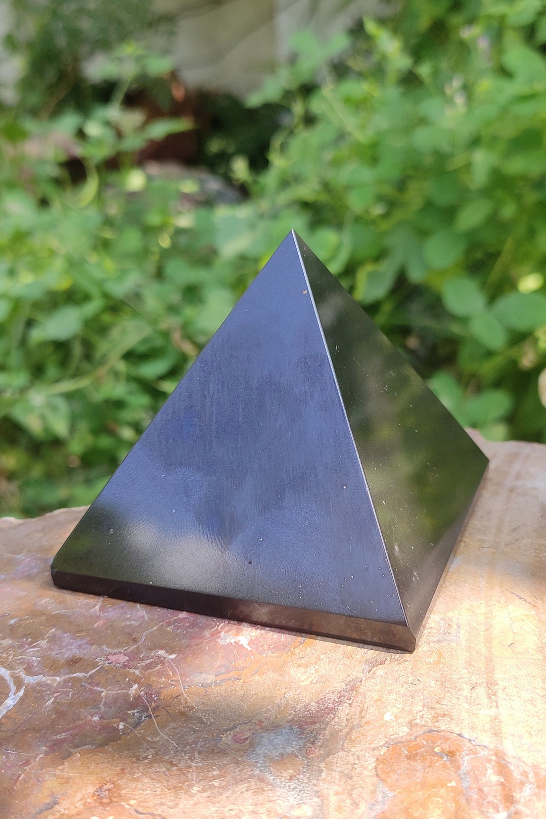 85 MM Natural Black Tourmaline Energized Spirit Stone Hand Made Pyramid ...