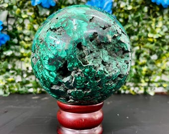 Large Malachite Crystal Sphere (#20) - Etsy