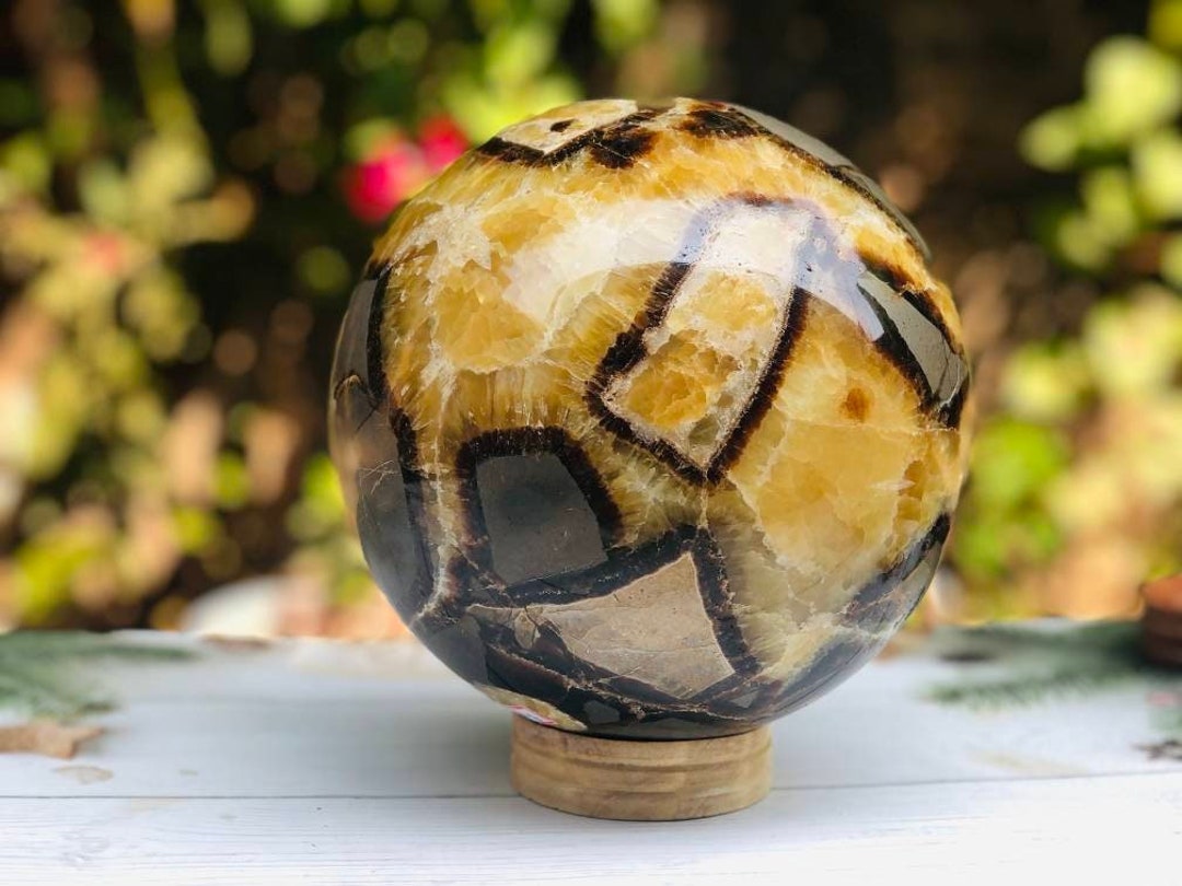 Large Septarian Sphere: Dragon Stone Crystal Ball, Spiritual Grounding ...