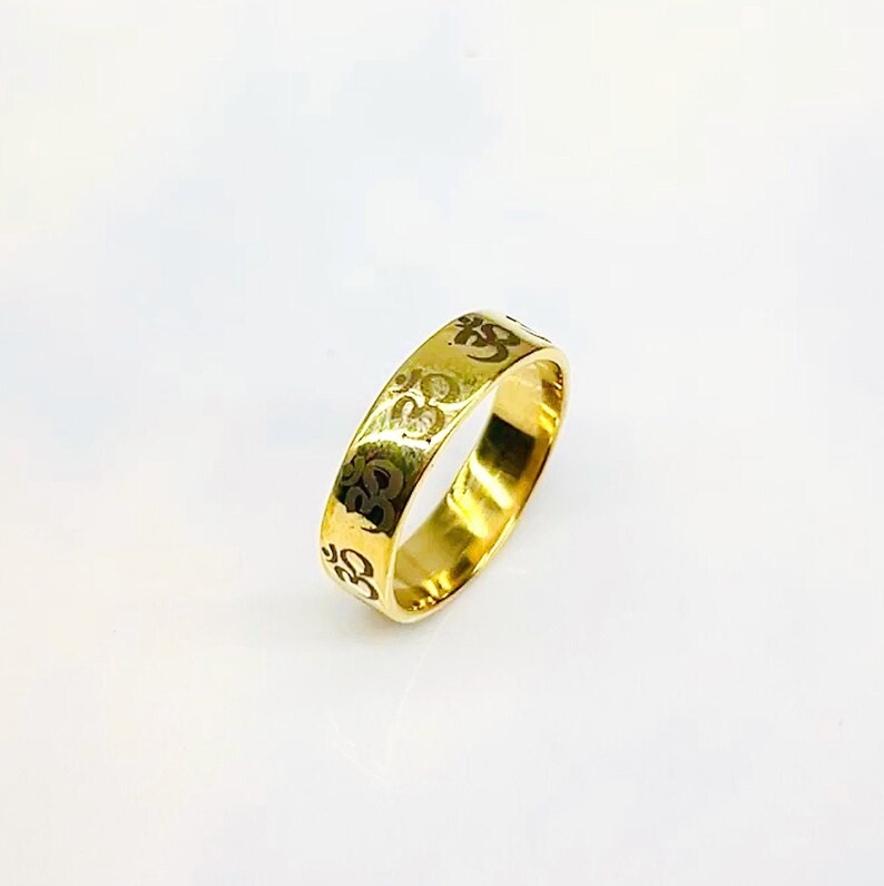 Gold Om Ring – Spiritual Hindu Symbol Band for Men & Women - Etsy