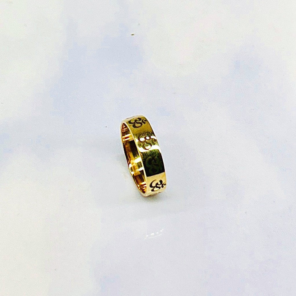 Gold Om Ring – Spiritual Hindu Symbol Band for Men & Women - Etsy
