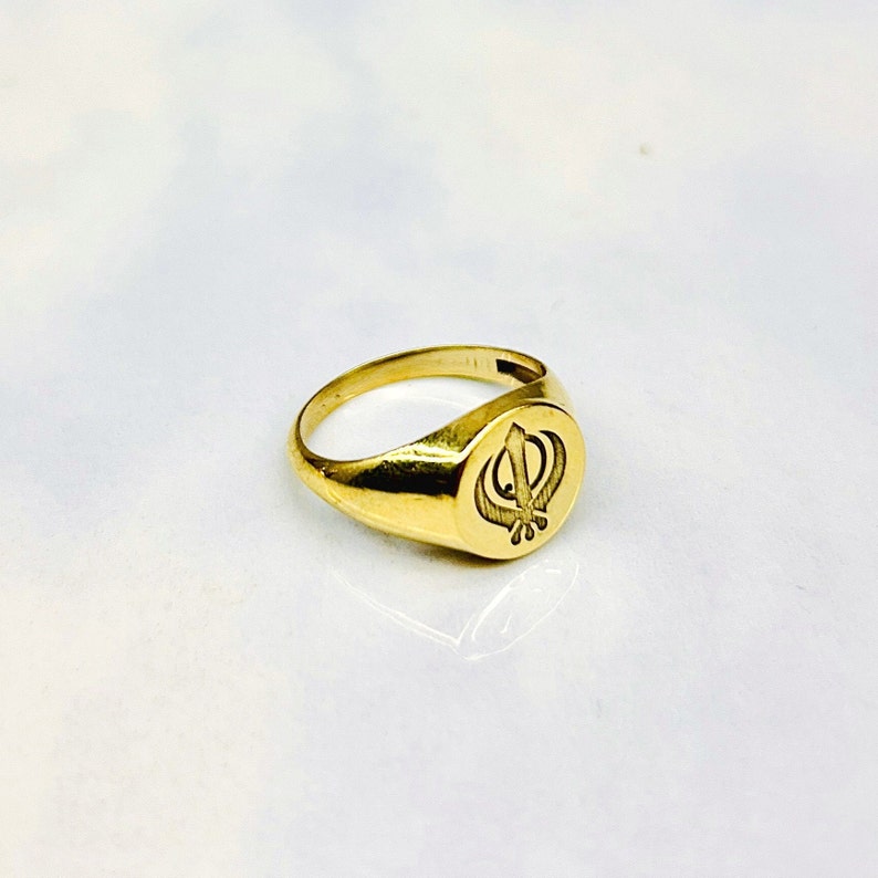 Handmade Sikh Khanda Khalsa Signet Men's Sterling Silver Ring, Gift for ...