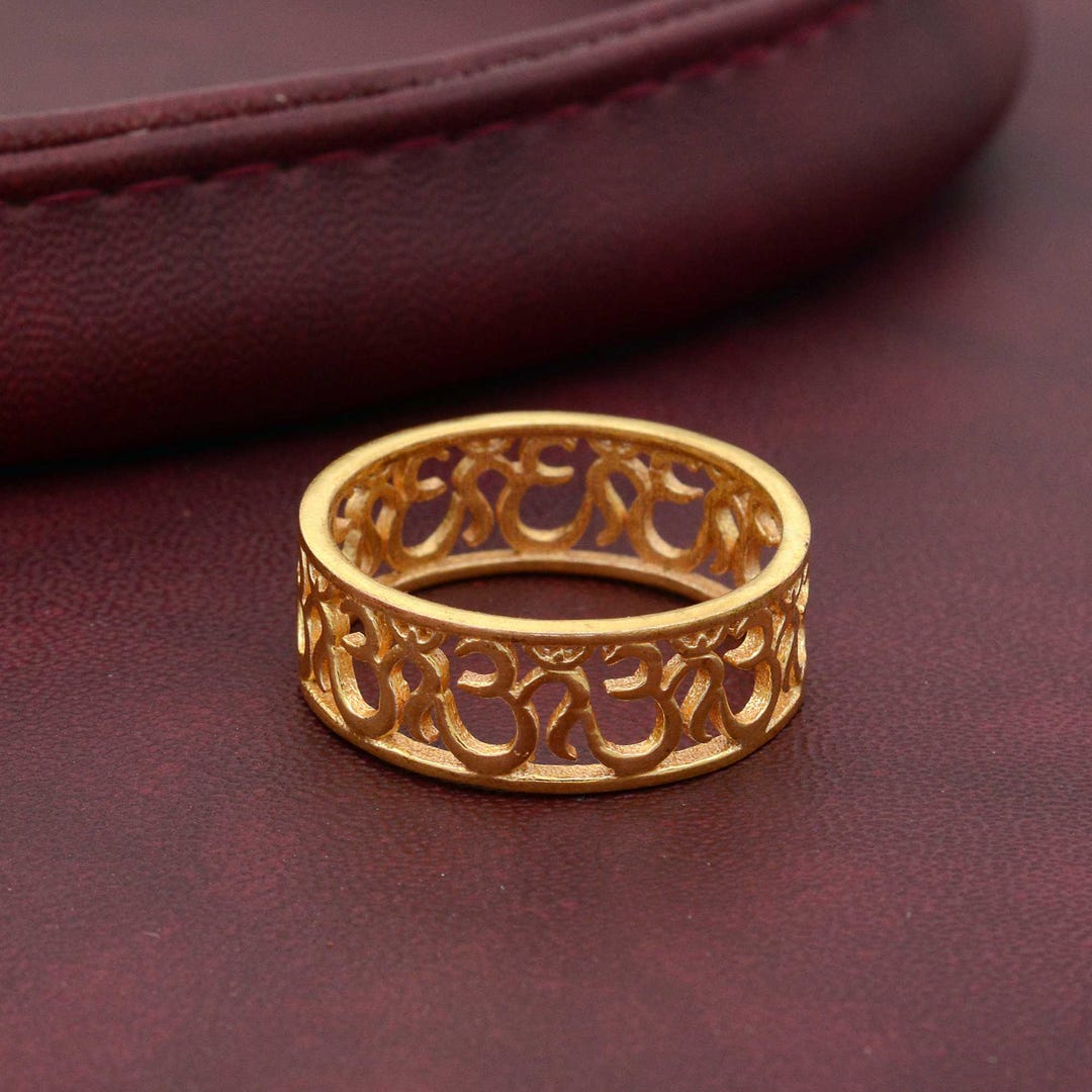 Om Ring Gold Band, Custom Jewelry, Promise Ring, Handmade Jewelry Rings ...