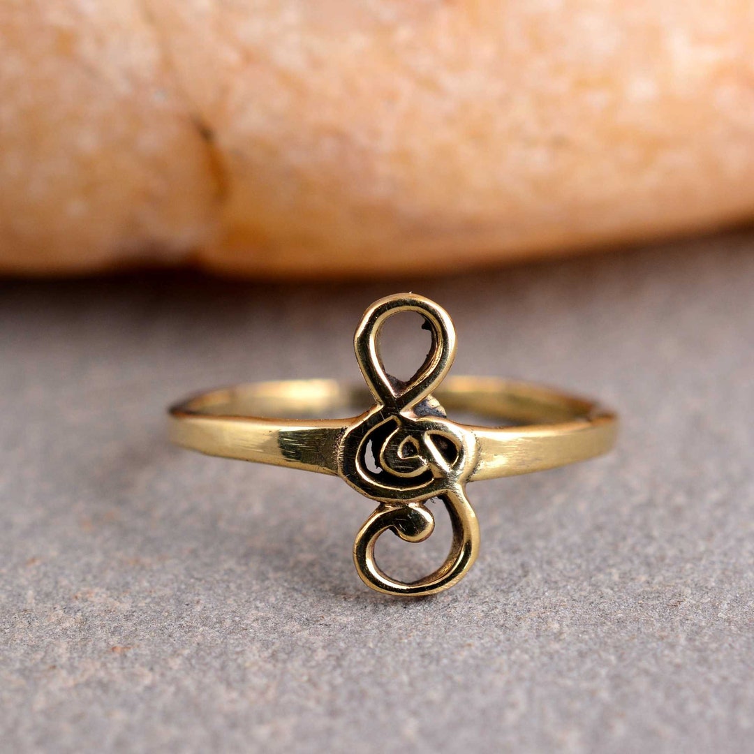 Treble Clef Ring, Musical Note Ring, Bass Clef Ring, Clef Ring, Gold ...