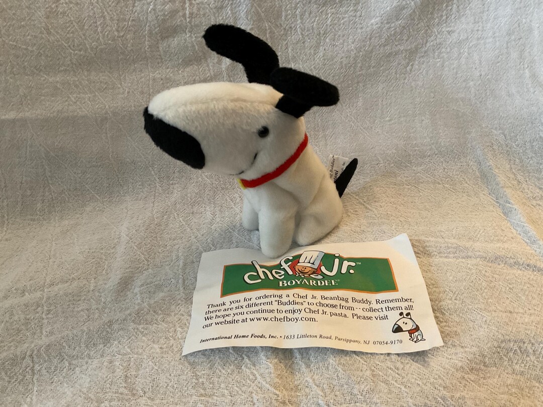 Vintage 1990s Chef Boyardee Chef Jr. Beanbag Buddy Rigatoni Dog Puppy ...
