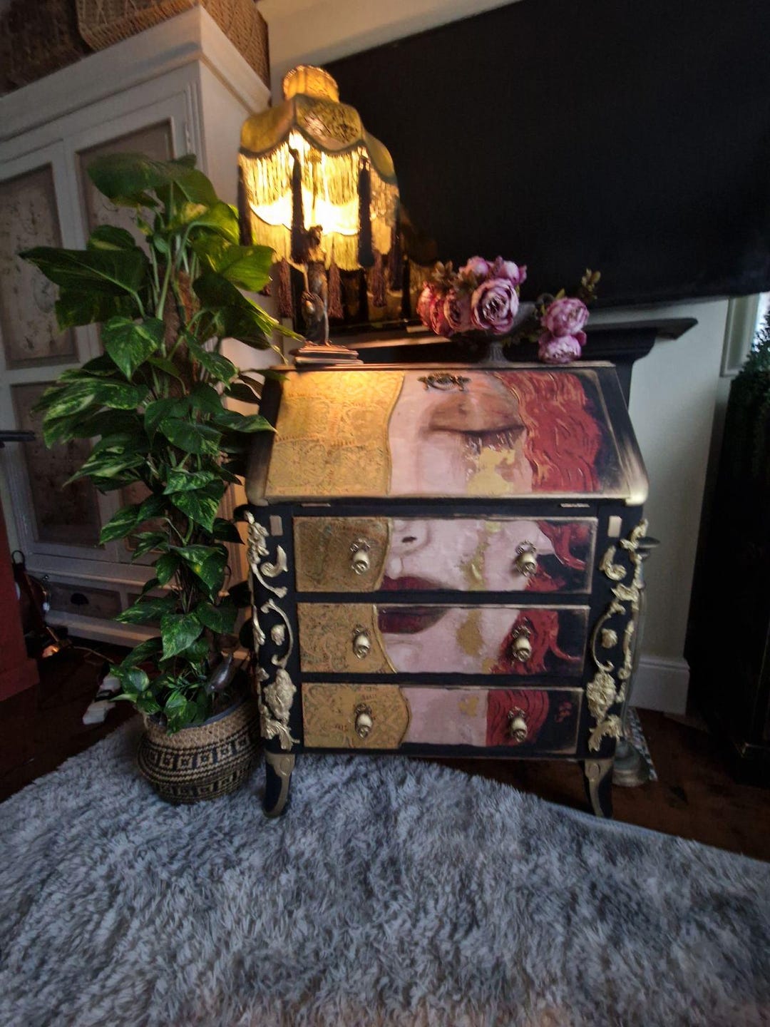 Harris Lebus Edwardian Bureau 1920s Art Deco Chest of Drawers Writing ...