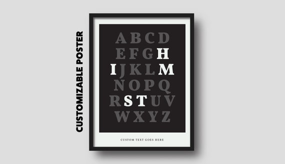 Customisable Alphabet Poster digital Download - Etsy