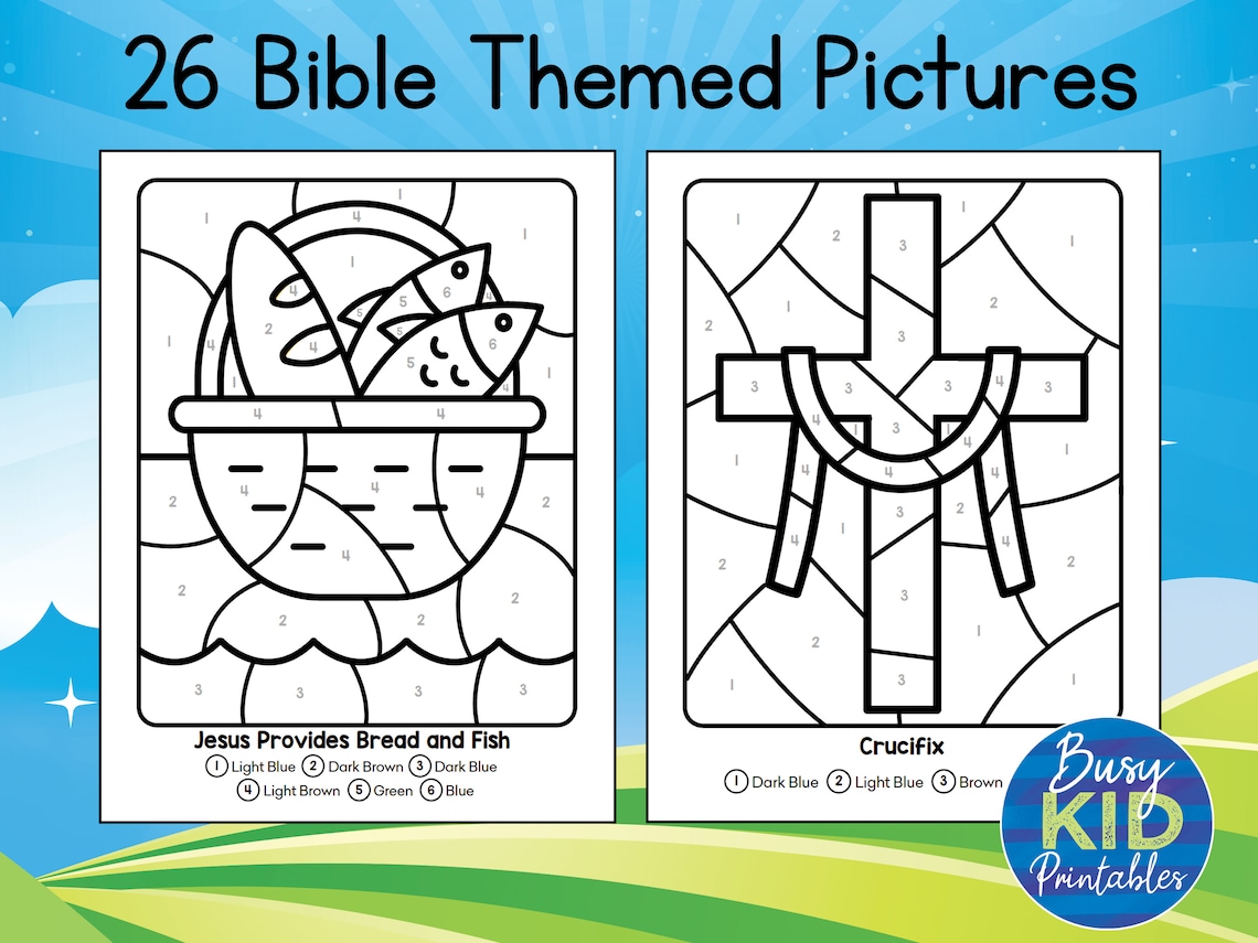 Bible Preschooler Printable Color by Number Christian - Etsy