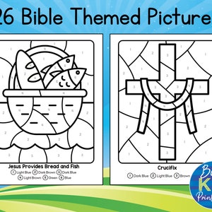 Bible Preschooler Printable - Color by Number - Christian Activity ...
