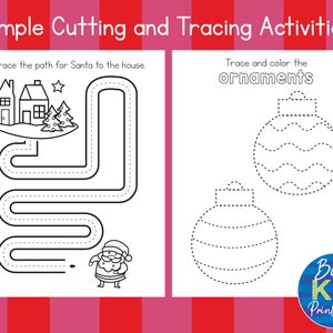 Christmas Preschooler Printable - Tracing Cutting Shapes Lines ...