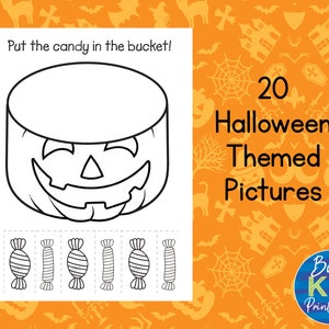 Halloween Scissor Skills Printable - Cute Cut and Paste Activity Pages ...