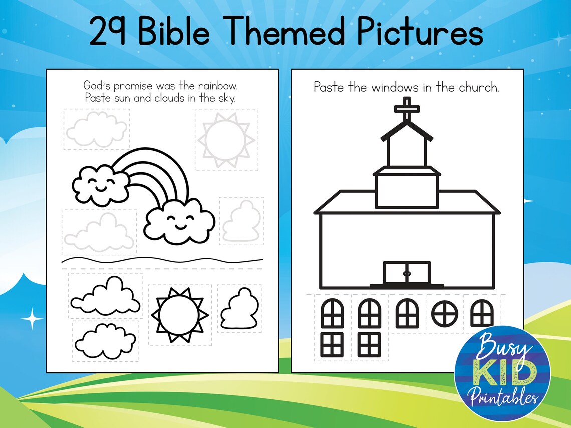 Bible Preschooler Printable - Tracing Cutting Shapes Lines - Christian ...