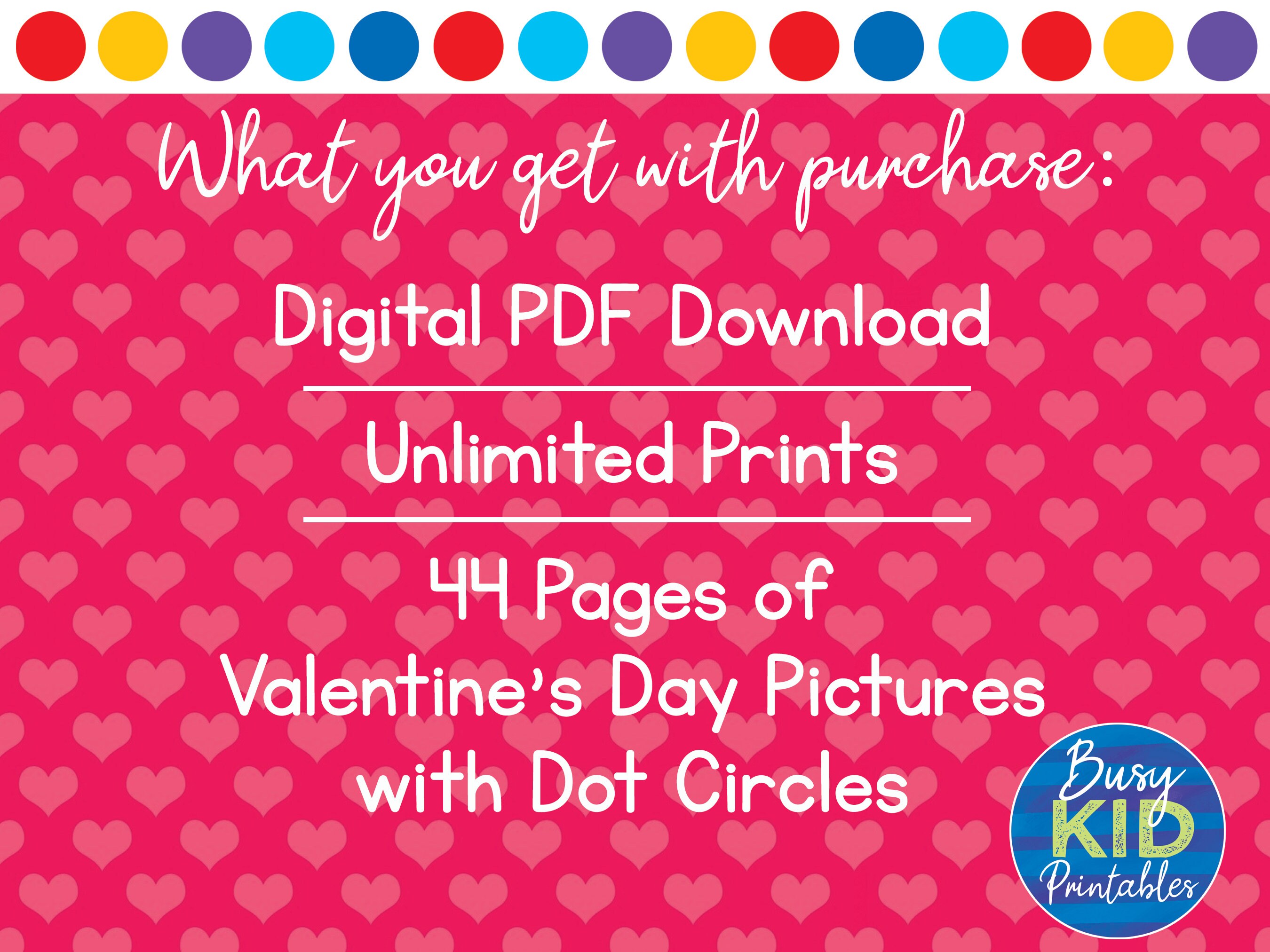 Dot Marker Printable Valentine's Day Dab a Dot Coloring Pages for ...