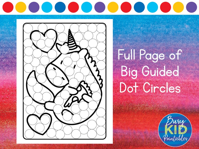 Unicorn Dot Marker Printable - Cute Dab a Dot Coloring Pages for ...