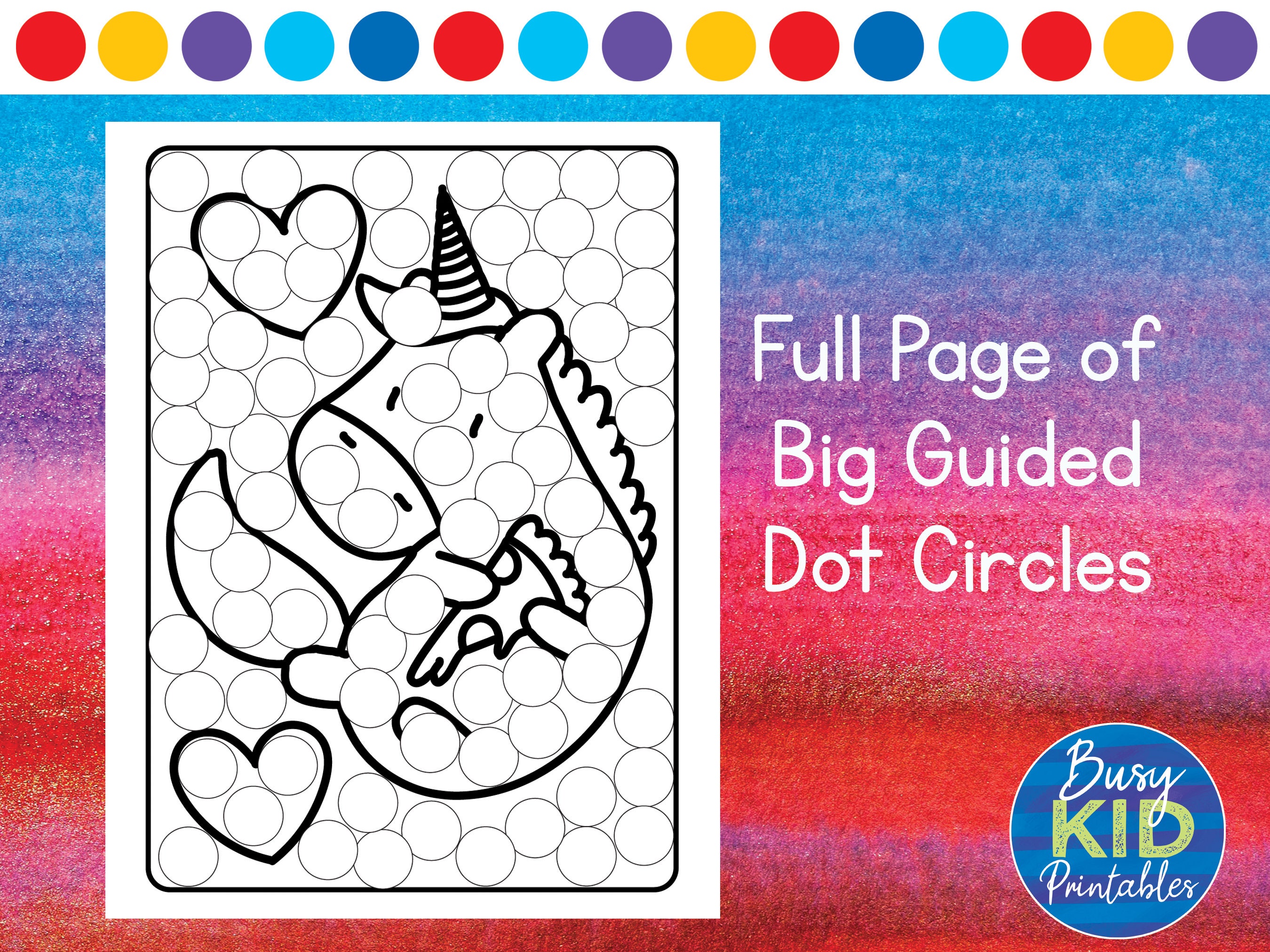 Unicorn Dot Marker Printable Cute Dab a Dot Coloring Pages for Toddler ...