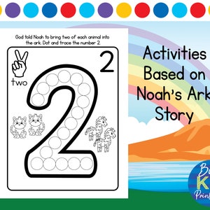 Noah's Ark Bible Story Dot Marker Printable - Christian Dab a Dot ...