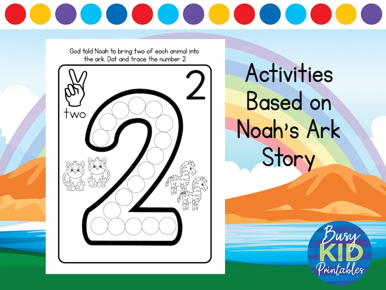 Noah's Ark Bible Story Dot Marker Printable - Christian Dab a Dot ...